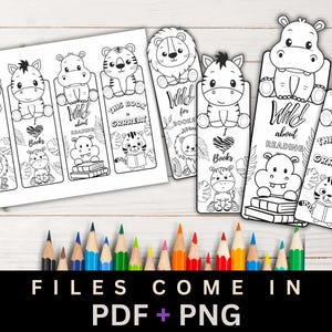 Safari Animals Printable Coloring Bookmarks, Coloring Page Book Marks ...