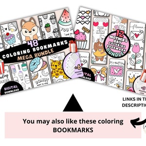 Printable Coloring Bookmarks, Sweet Dessert Coloring Book Marks, Kids ...