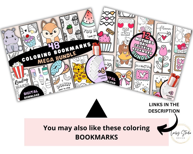 Printable Coloring Bookmarks, Sweet Dessert Coloring Book Marks, Kids ...