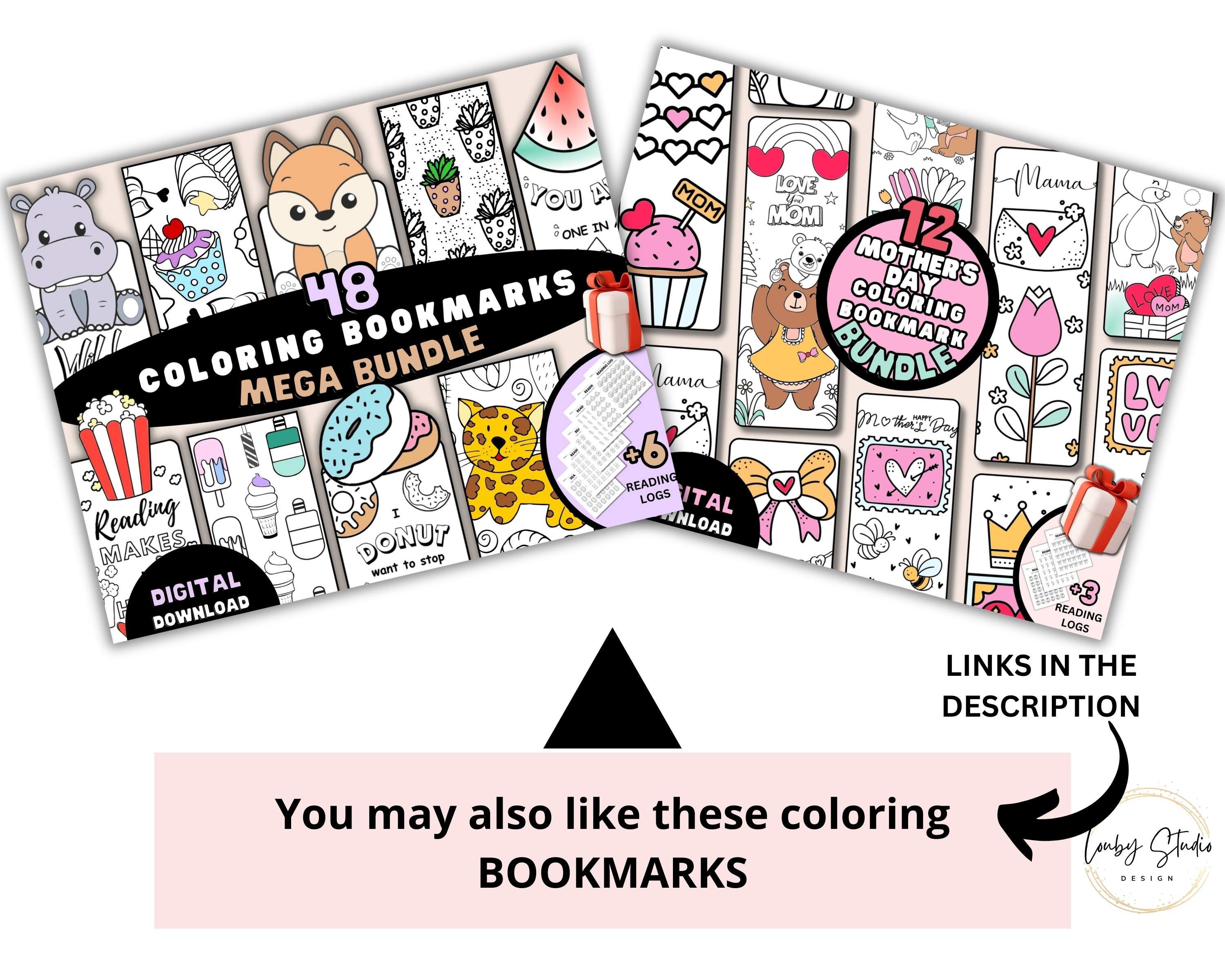 Printable Coloring Bookmarks, Sweet Dessert Coloring Book Marks, Kids ...