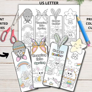 Easter Coloring Bookmarks BUNDLE, Printable Easter Eggs Coloring Pages ...
