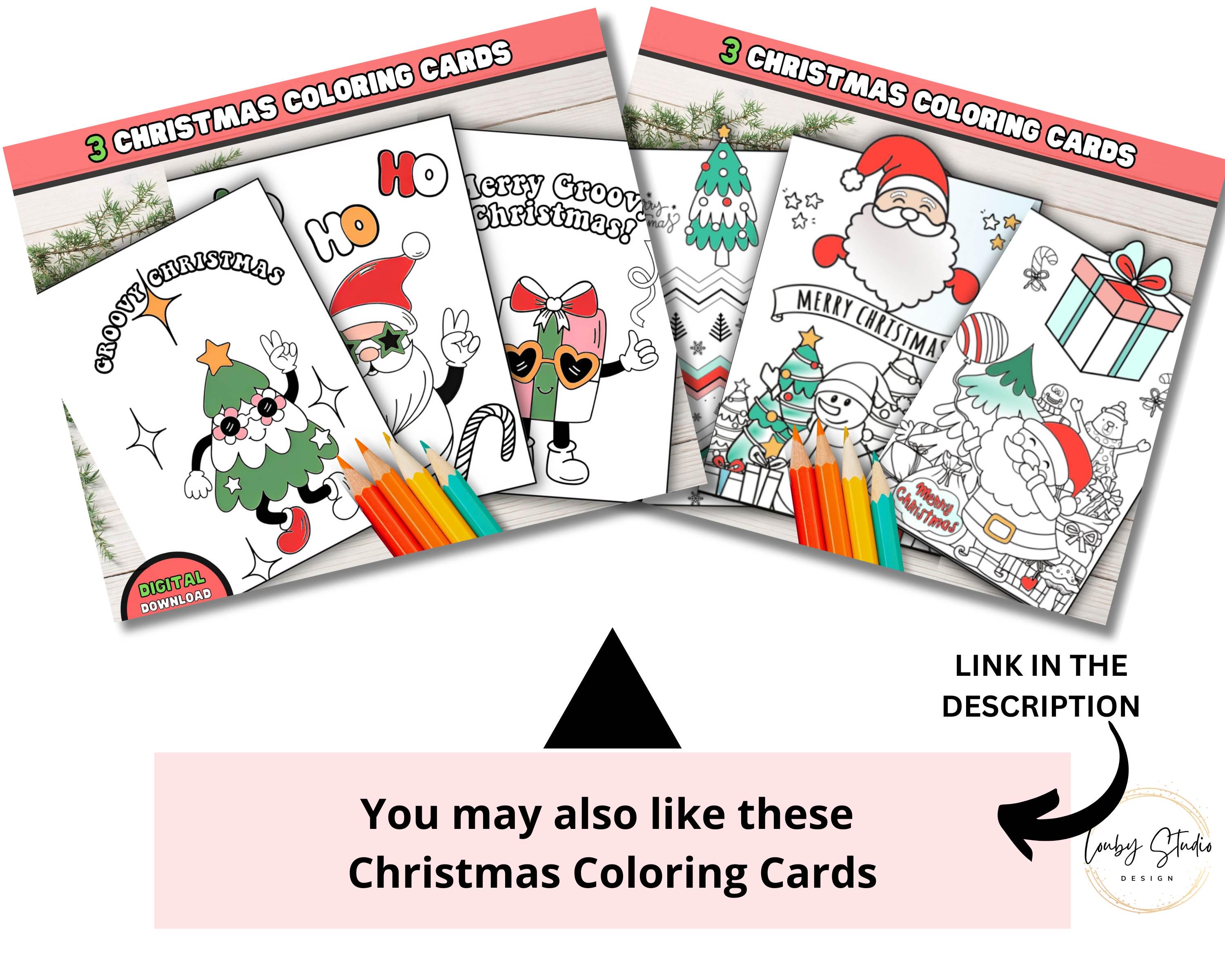 Printable Christmas Coloring Bookmarks BUNDLE, Kids Christmas Coloring ...
