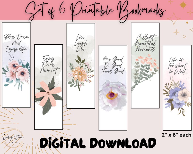 Printable Bookmark for Women Digital Book Mark Printable | Etsy