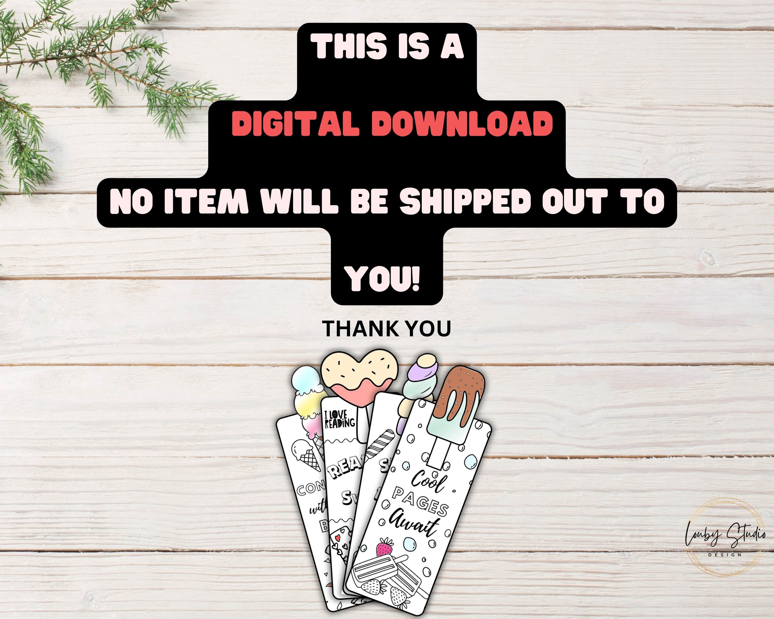 Printable Coloring Bookmarks, Ice Cream Coloring Book Marks, Kids ...