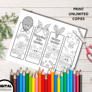 Easter Bunny Coloring Bookmarks, Printable Easter Eggs Coloring Page ...