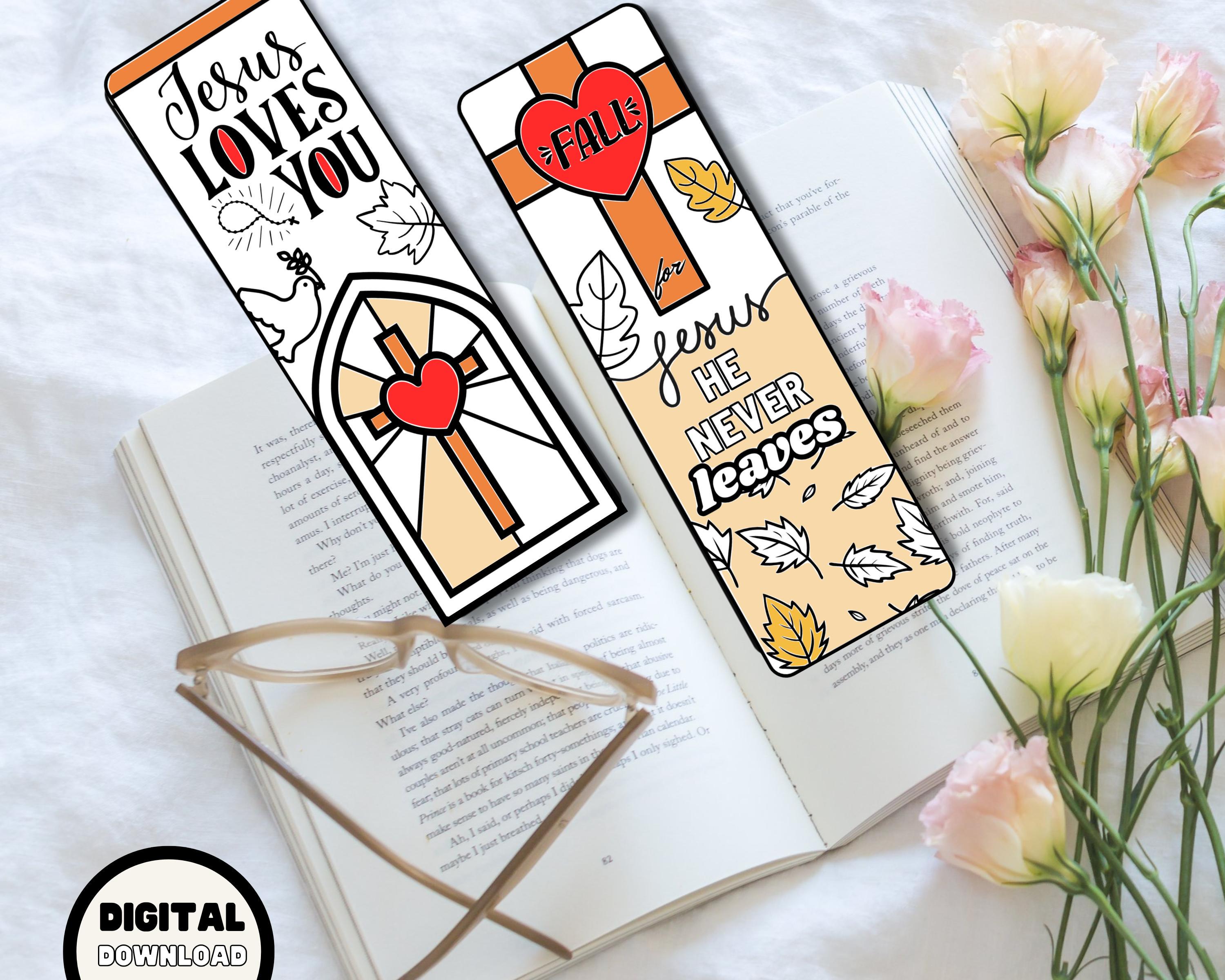 Fall for Jesus Coloring Bookmarks, Fall Bible Coloring Page, Kids ...