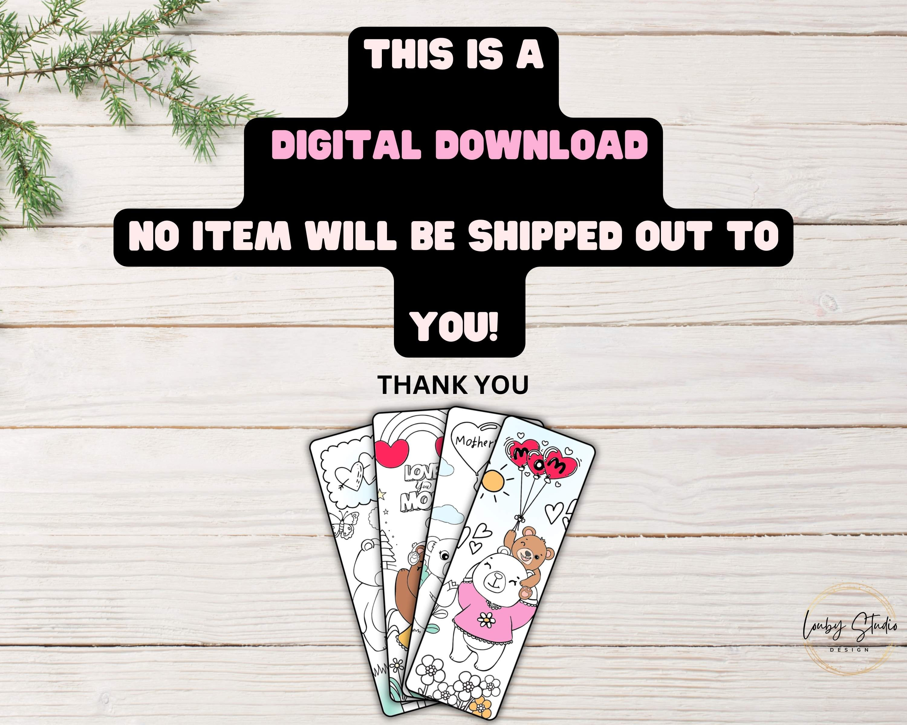 Printable Mothers Day Bear Coloring Bookmarks, Happy Mothers Day ...