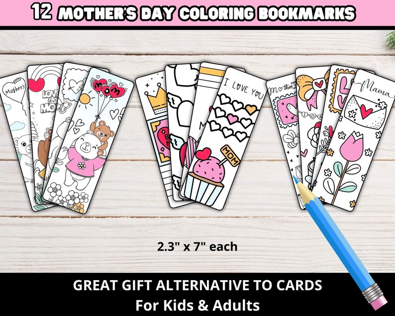Printable Mothers Day Coloring Pages Bookmarks, Happy Mother Day ...