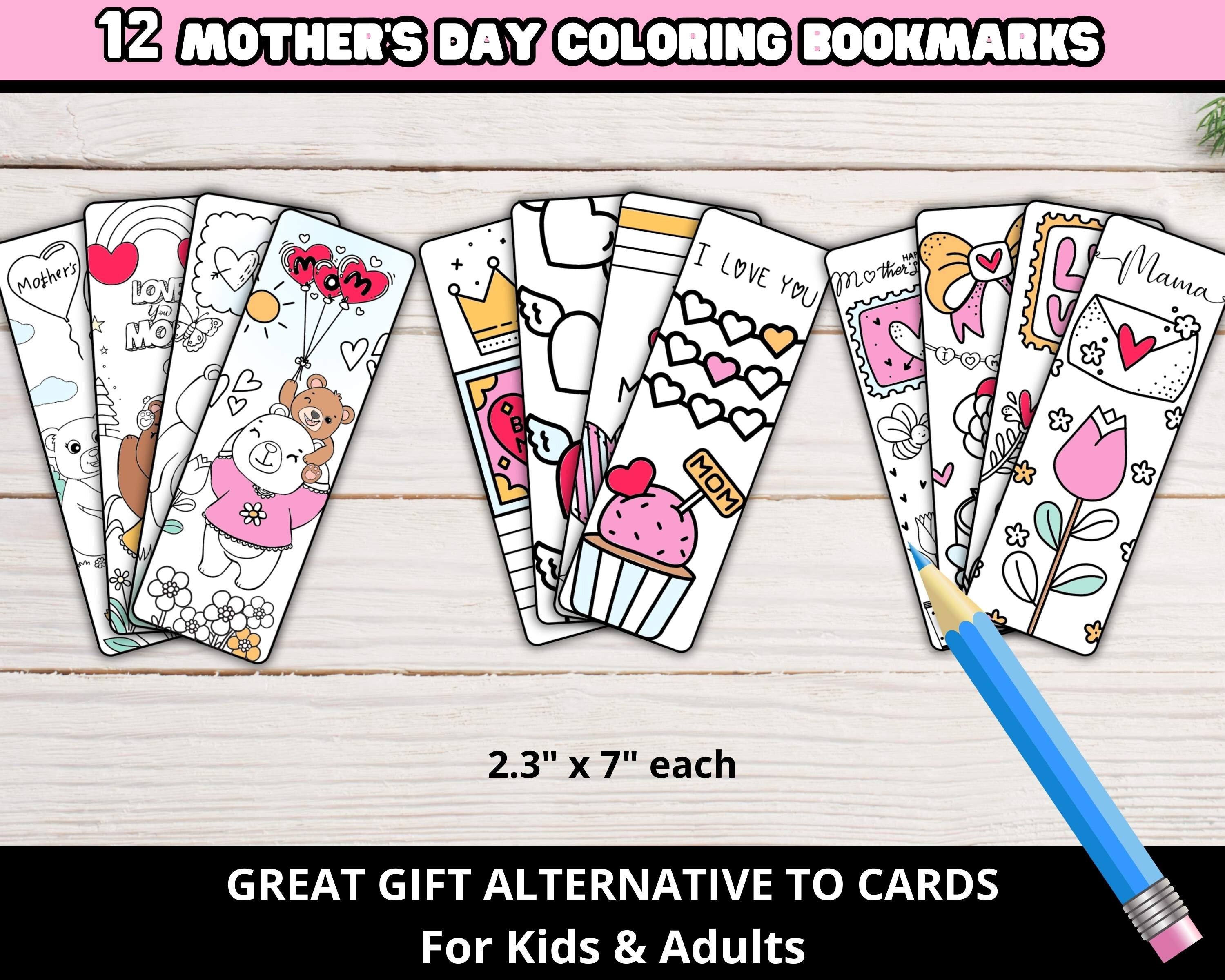 Printable Mothers Day Coloring Pages Bookmarks, Happy Mother Day ...