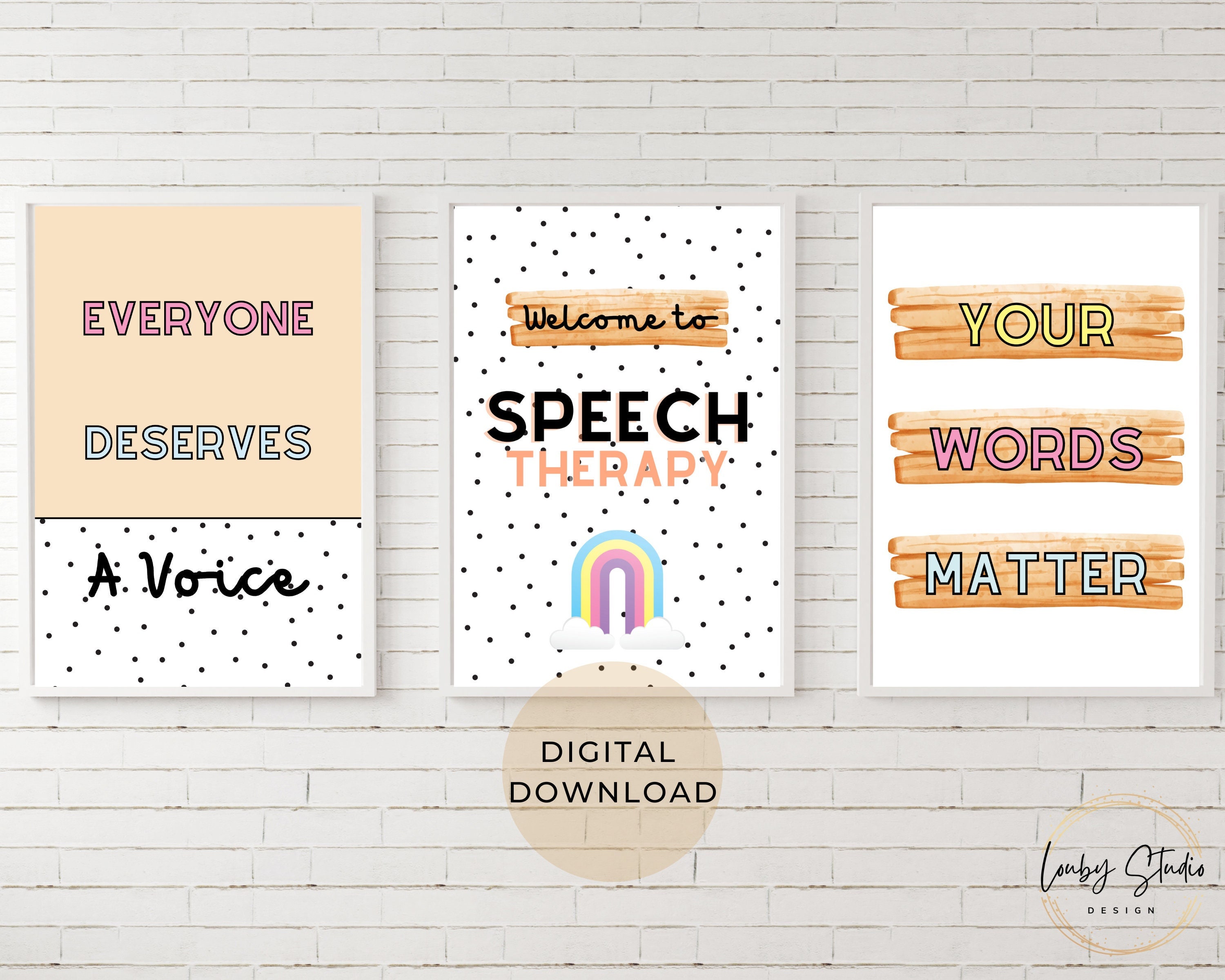 Speech Therapy Decor, Boho Speech Language Pathologist Poster, Speech ...