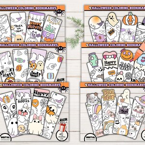 Halloween Coloring Pages Printable Halloween Candy Coloring Bookmarks ...