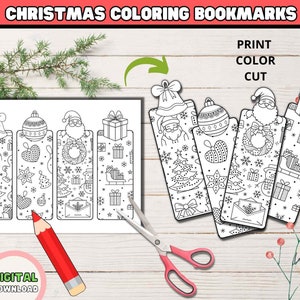 Printable Christmas Coloring Bookmarks, Kids Christmas Activity ...
