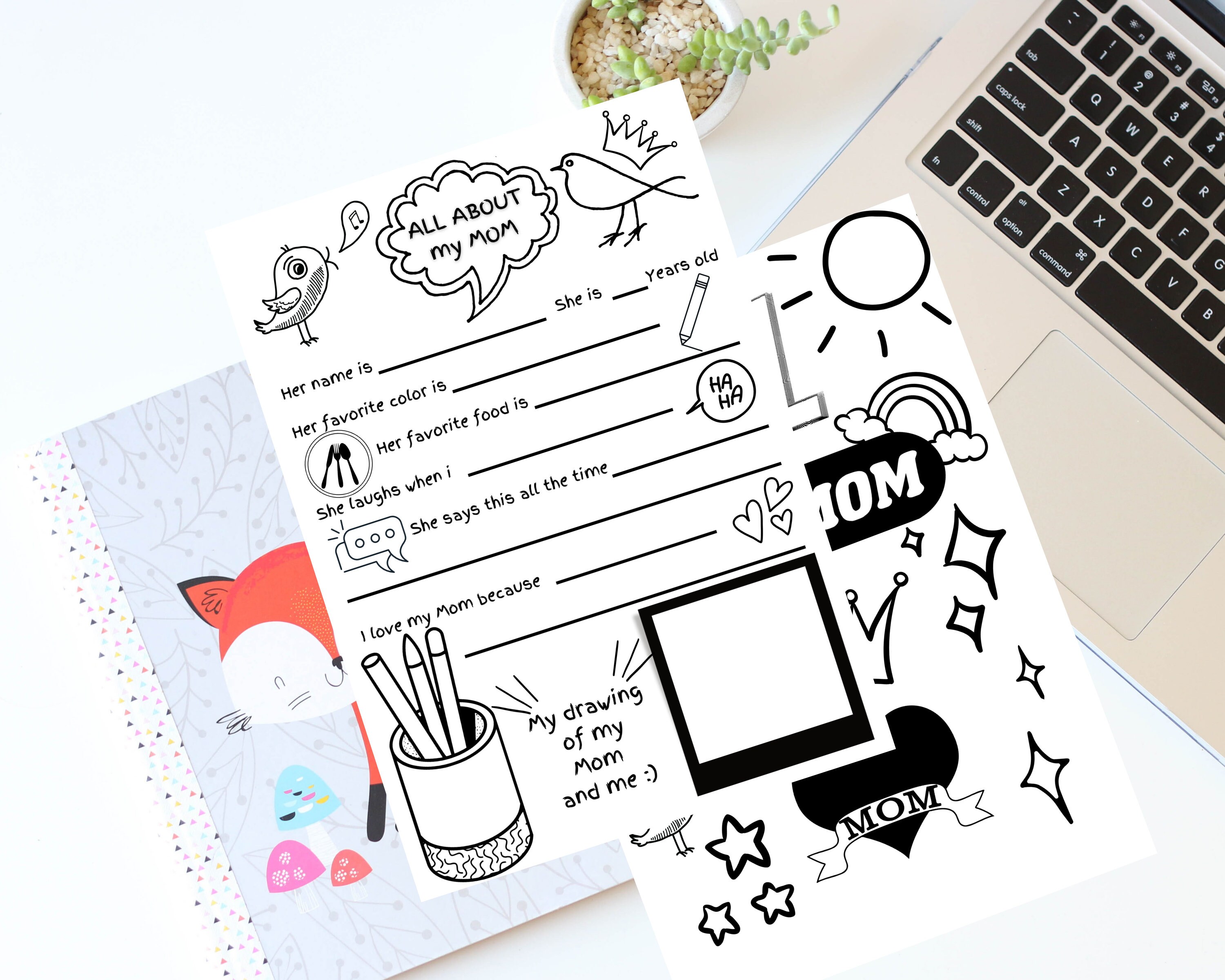 All About My Mom Printable Mom Coloring Pages Mothers Day | Etsy