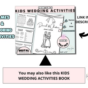 Wedding Coloring Book Printable, Kids Wedding Activity Book, Children ...