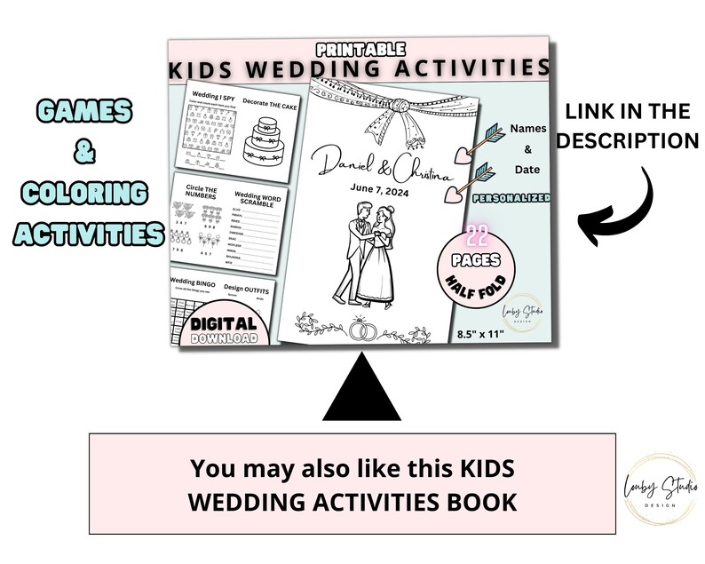 Wedding Coloring Book Printable Kids Wedding Activity Book - Etsy