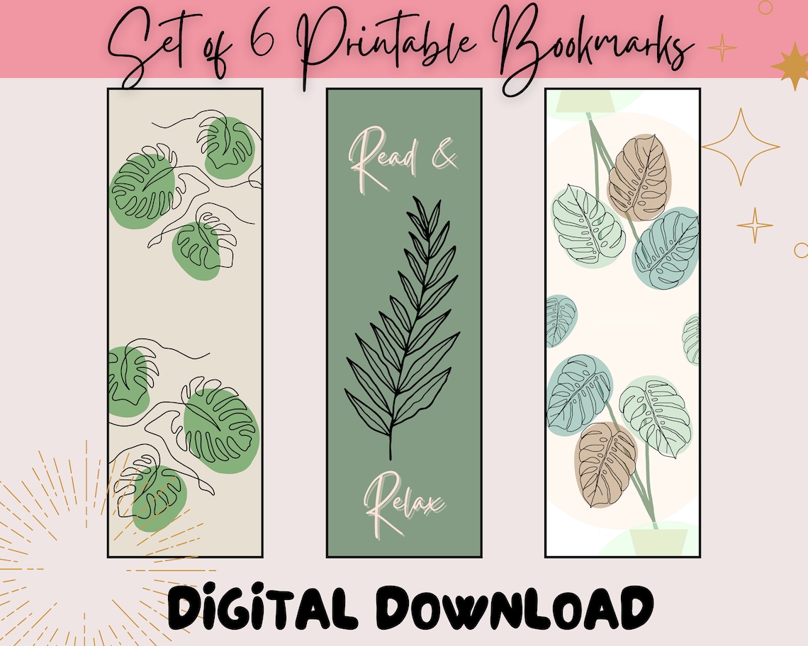 Printable Bookmarks for Women Digital Book Mark Boho | Etsy