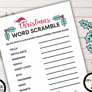 Christmas Word Scramble Game: Printable Holiday Activity (digital ...