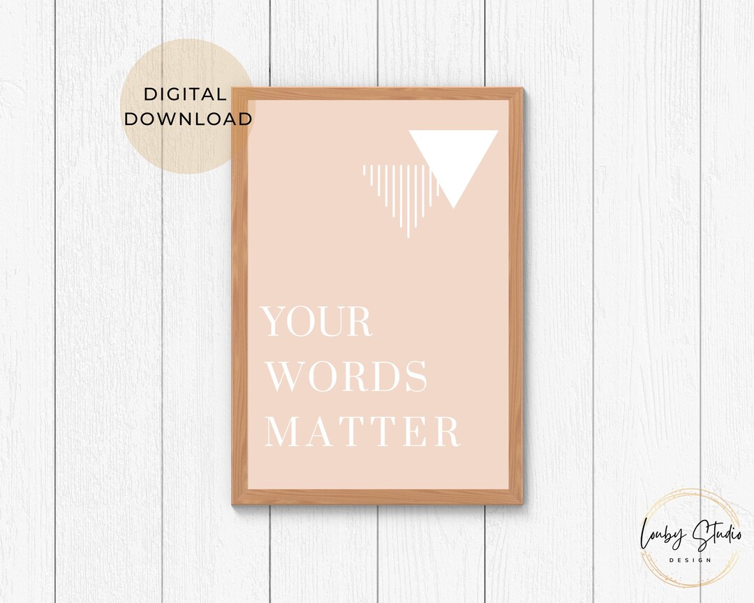 Boho Speech Therapy Poster: Your Words Matter Print (digital Download ...