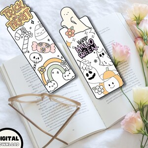 Groovy Halloween Coloring Bookmarks, Retro Halloween Coloring Page for ...