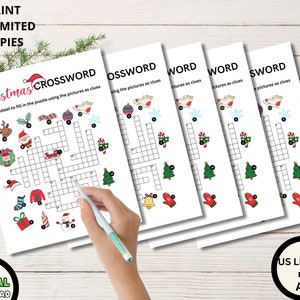 Printable Christmas Crossword Puzzle, Kids Christmas Word Games ...