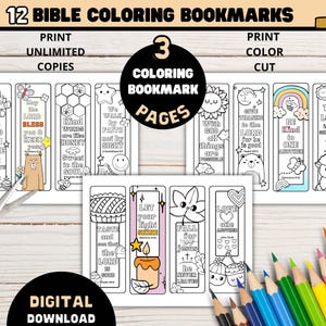 Bible Verse Coloring Bookmarks for Kids Bible Coloring Pages, Christian ...