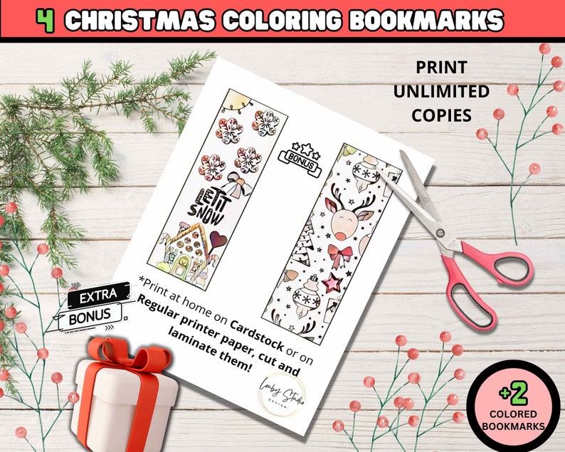 Printable Christmas Coloring Bookmarks, Kids Christmas Activity ...