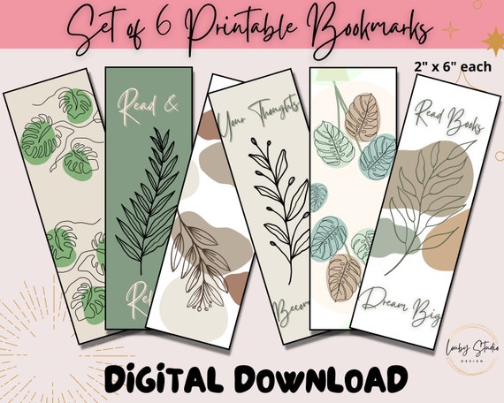 Vines Printable Bookmarks Creative Watercolor Bookmark Ideas For