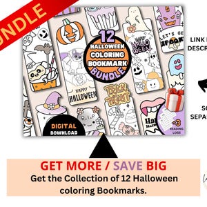 Groovy Halloween Coloring Bookmarks, Retro Halloween Coloring Page for ...