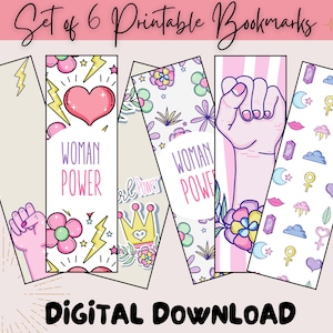 Printable Bookmarks for Women, Digital Book Mark, Printable Book Marks ...