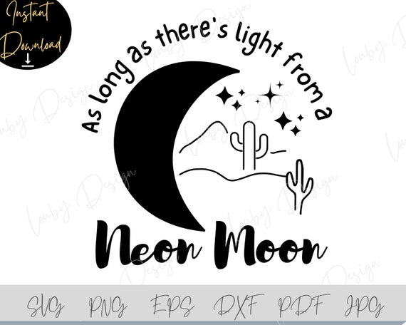 Neon Moon Svg Cactus Desert Svg Cricut Silhouette Western - Etsy