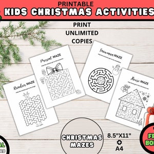 Printable Christmas Activities for Kids, Christmas Activity Book, Xmas ...