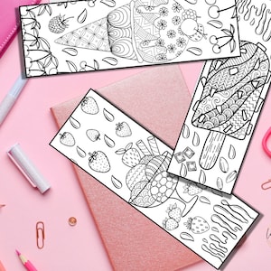 Fun Ice Cream Book Mark Coloring Pages, Kids Teens & Adults Color Pages ...