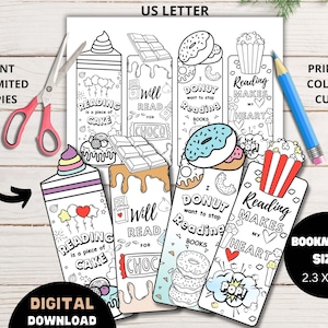 Printable Coloring Bookmarks BUNDLE, Cute Animals Book Marks, Birthday ...