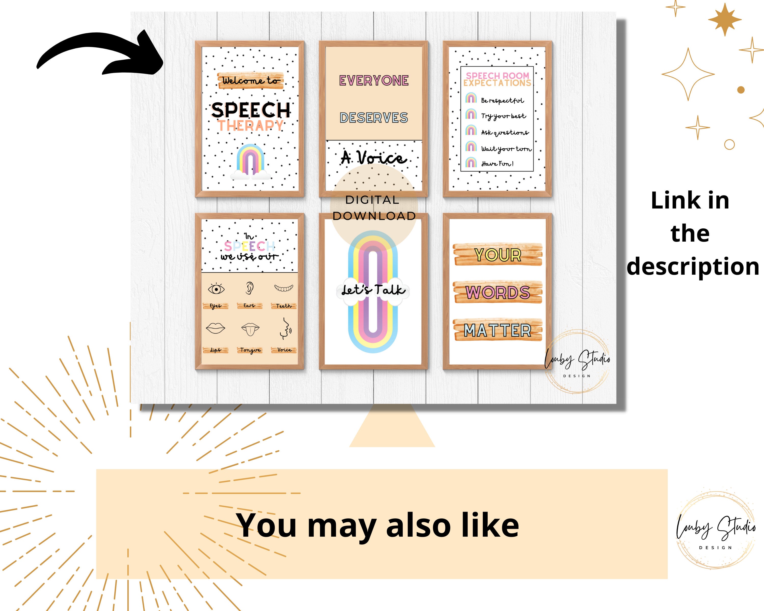 Speech Therapy Decor, Boho Speech Language Pathologist Poster, Speech ...