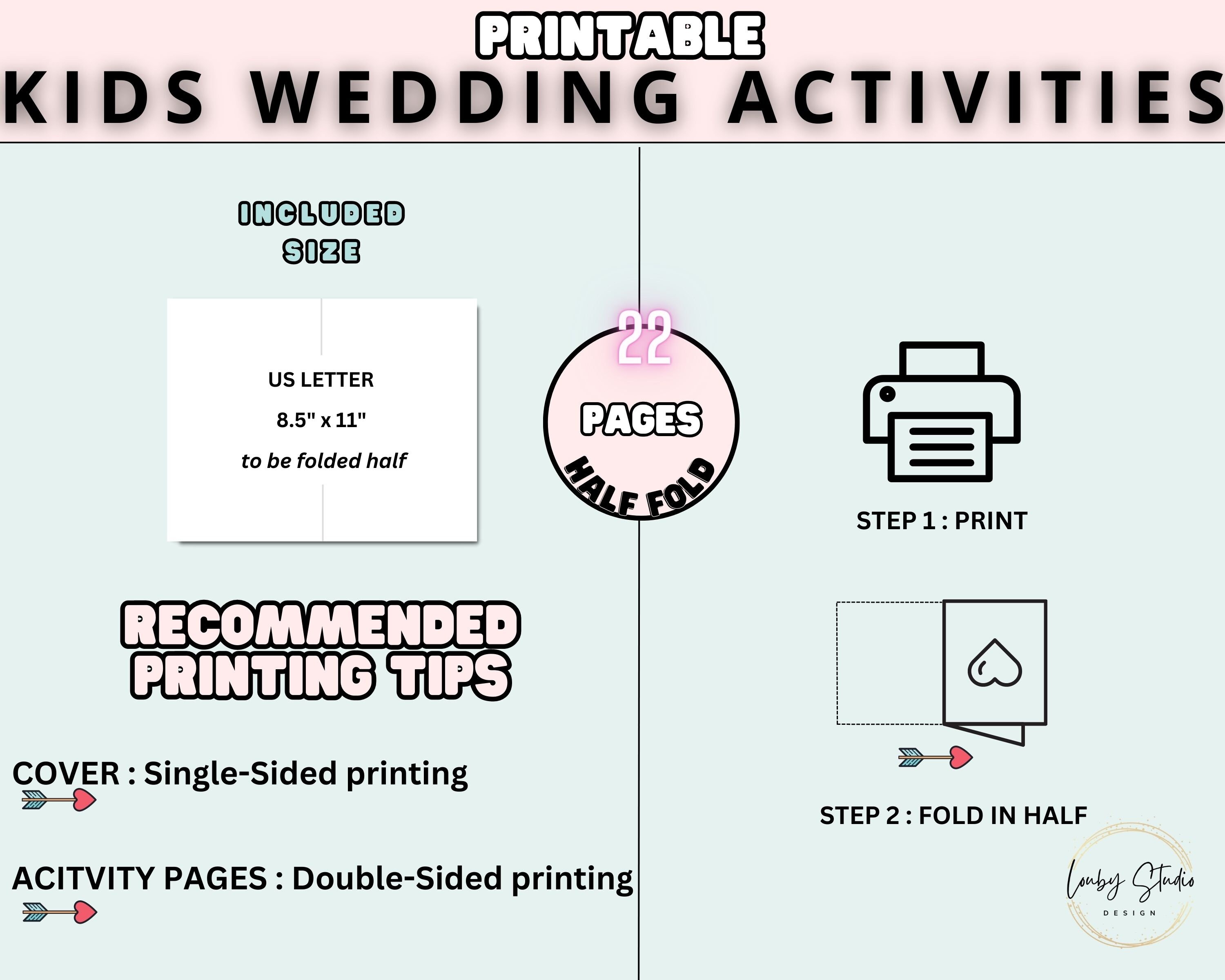 Kids Wedding Activity Book, Printable Wedding Coloring Book Pages ...
