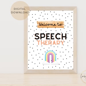 Speech Therapy Decor, Boho Speech Room Sign Poster, Speech Therapist ...