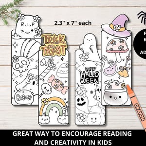 Groovy Halloween Coloring Bookmarks, Retro Halloween Coloring Page for ...