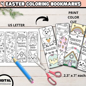 Printable Easter Coloring Bookmarks, Cute Easter Chick Eggs Coloring ...