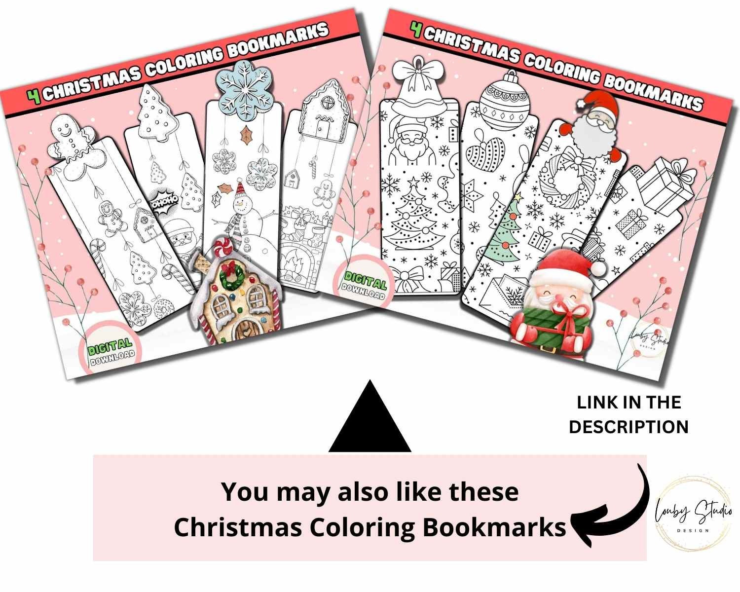 Printable Christmas Coloring Bookmarks, Kids Christmas Activity ...