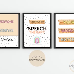 Speech Therapy Decor, Boho Speech Language Pathologist Poster, Speech ...
