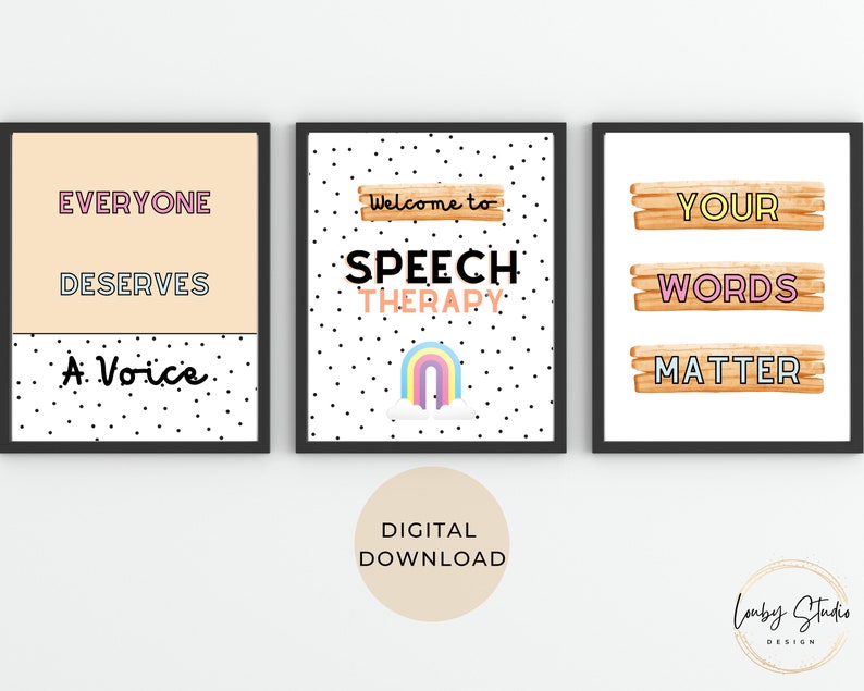 Speech Therapy Decor Boho Speech Language Pathologist Poster - Etsy