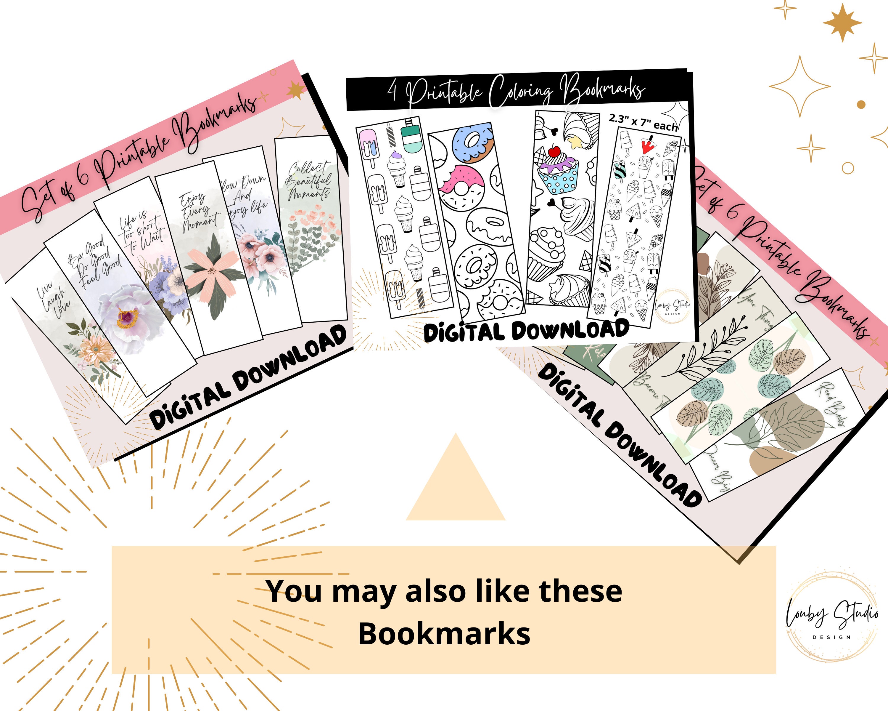 Printable Coloring Bookmarks Printable Book Marks Celestial - Etsy UK