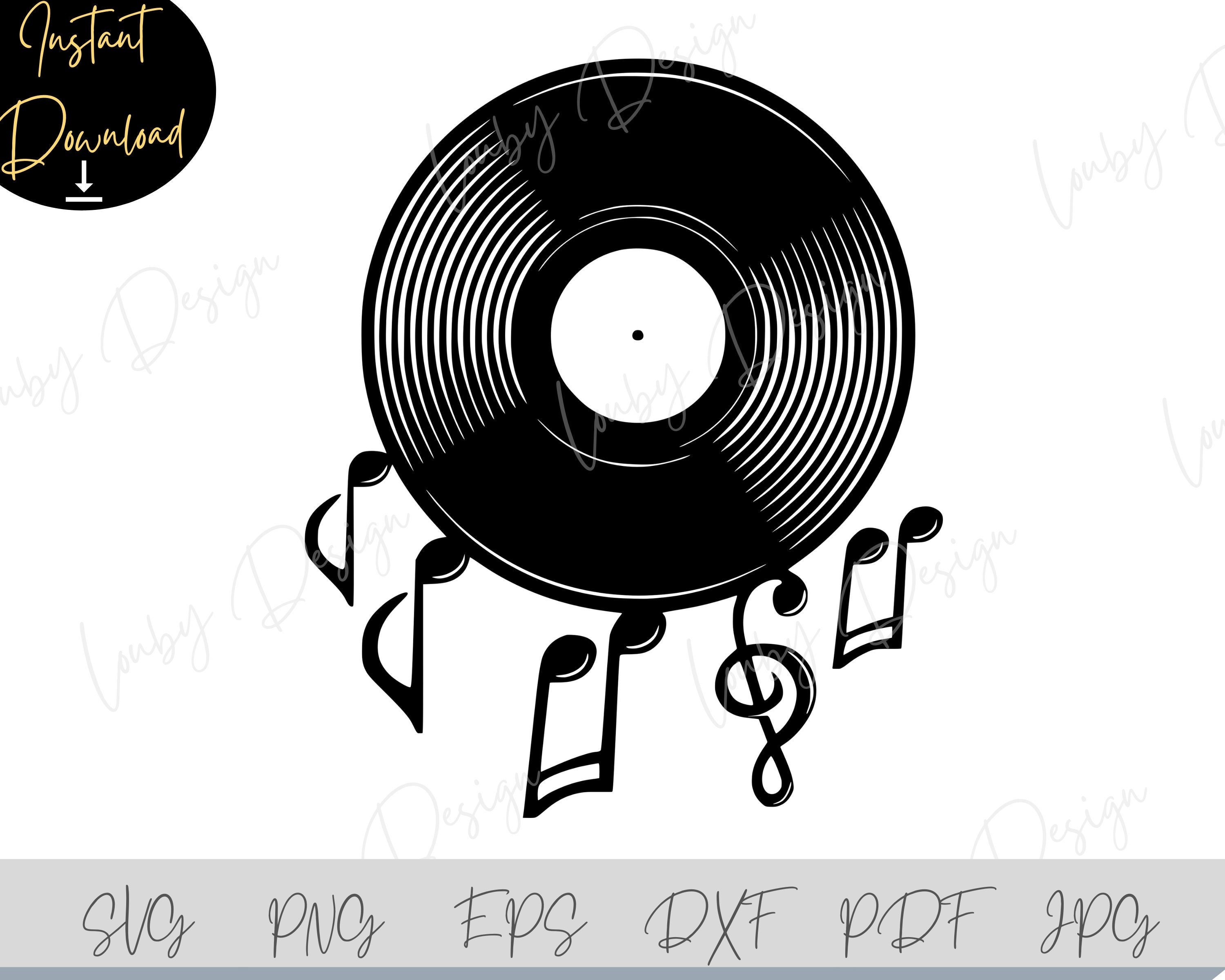 Record Clipart Black And White