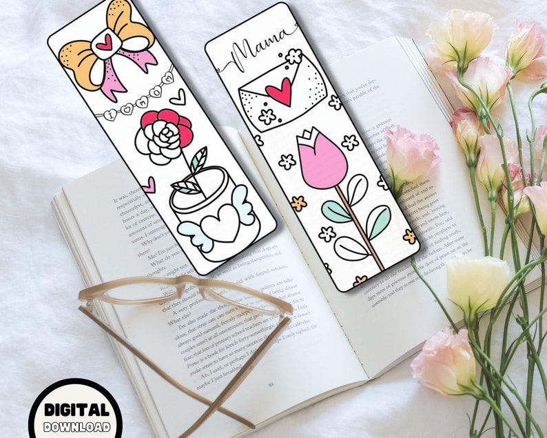 Mothers Day Coloring Bookmarks Cards, Happy Mothers Day Flowers ...