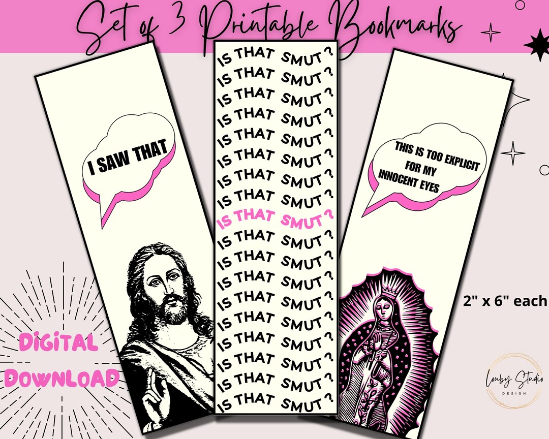 Peeking Jesus Printable Bookmarks, is That Smut Book Mark, Funny ...