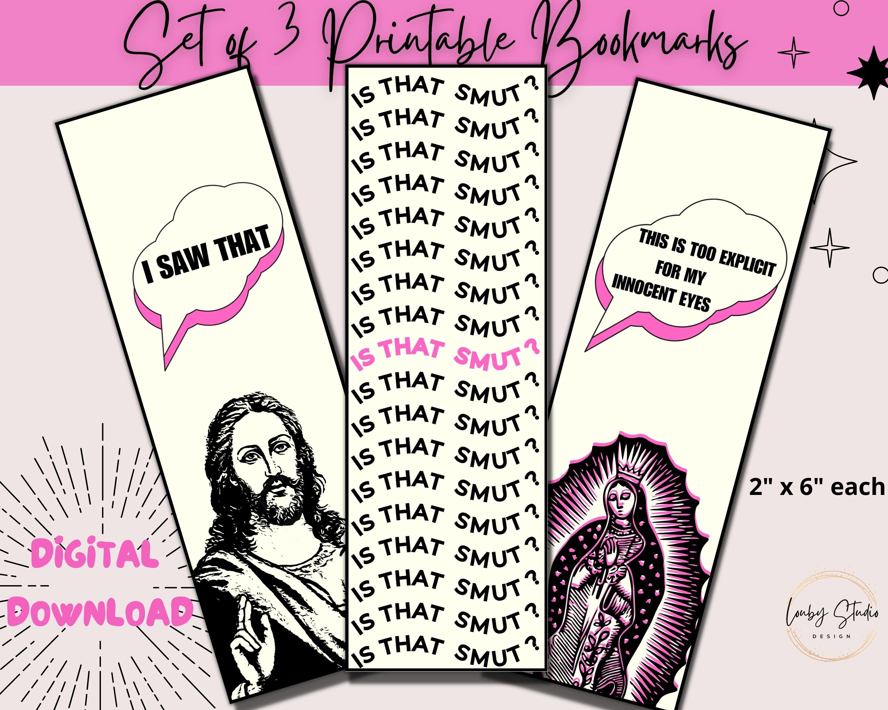 Peeking Jesus Printable Bookmarks, is That Smut Book Mark, Funny ...