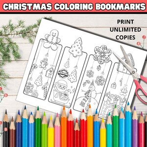 Printable Christmas Coloring Bookmarks, Kids Christmas Activity ...