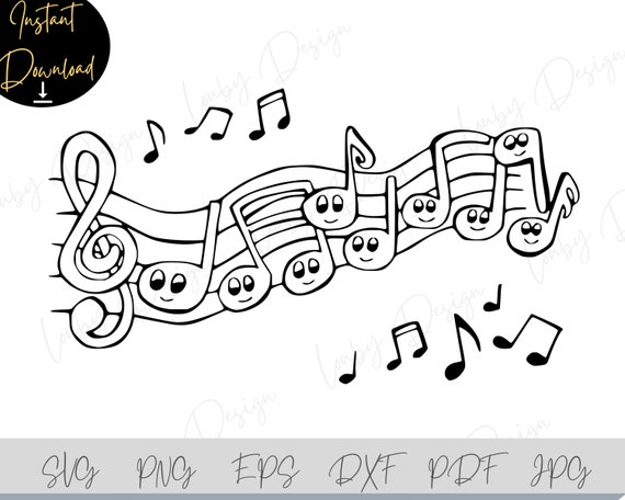 Music Notes SVG Musical Notes Clipart Cricut Silhouette | Etsy