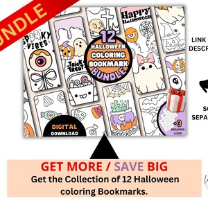 Halloween Coloring Bookmarks, Kids Halloween Coloring Page Classroom ...
