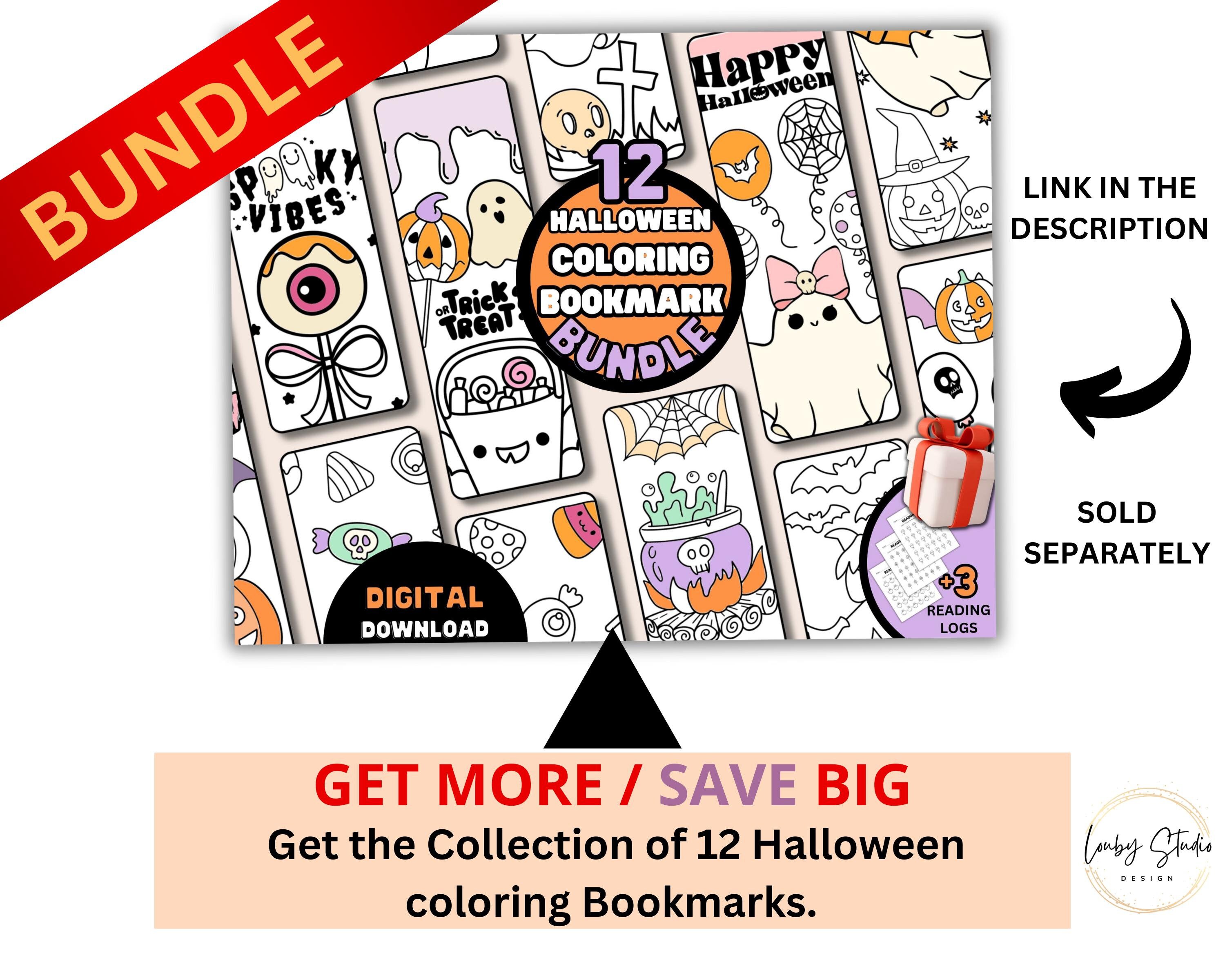 Halloween Coloring Bookmarks, Kids Halloween Coloring Page Classroom ...